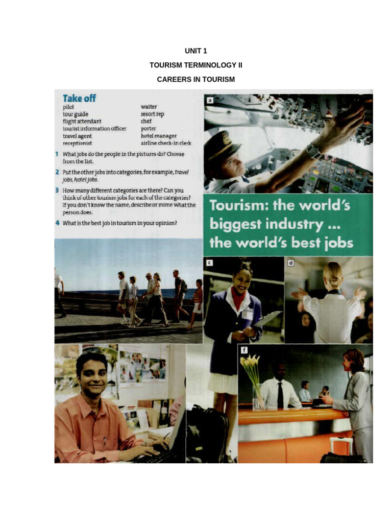 UNIT 1 TOURISM TERMINOLOGY 2 | PDF