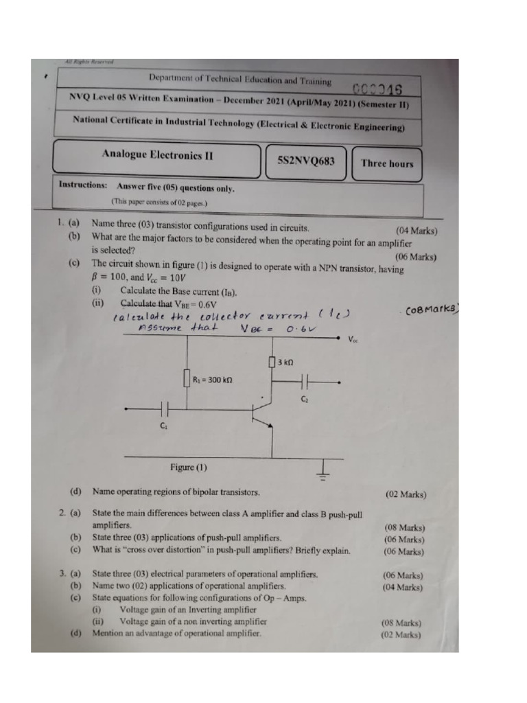 2021 Analogue Electronics II | PDF