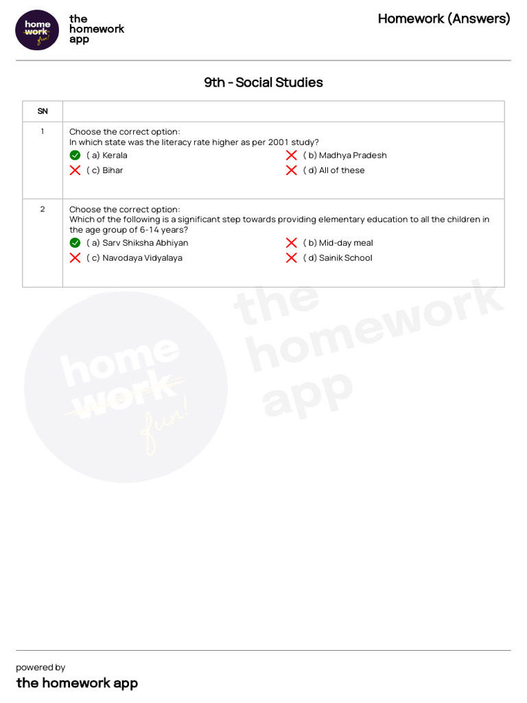 Answers - Homework - 9th - Social Studies - 2025-01-24T13_33 | PDF