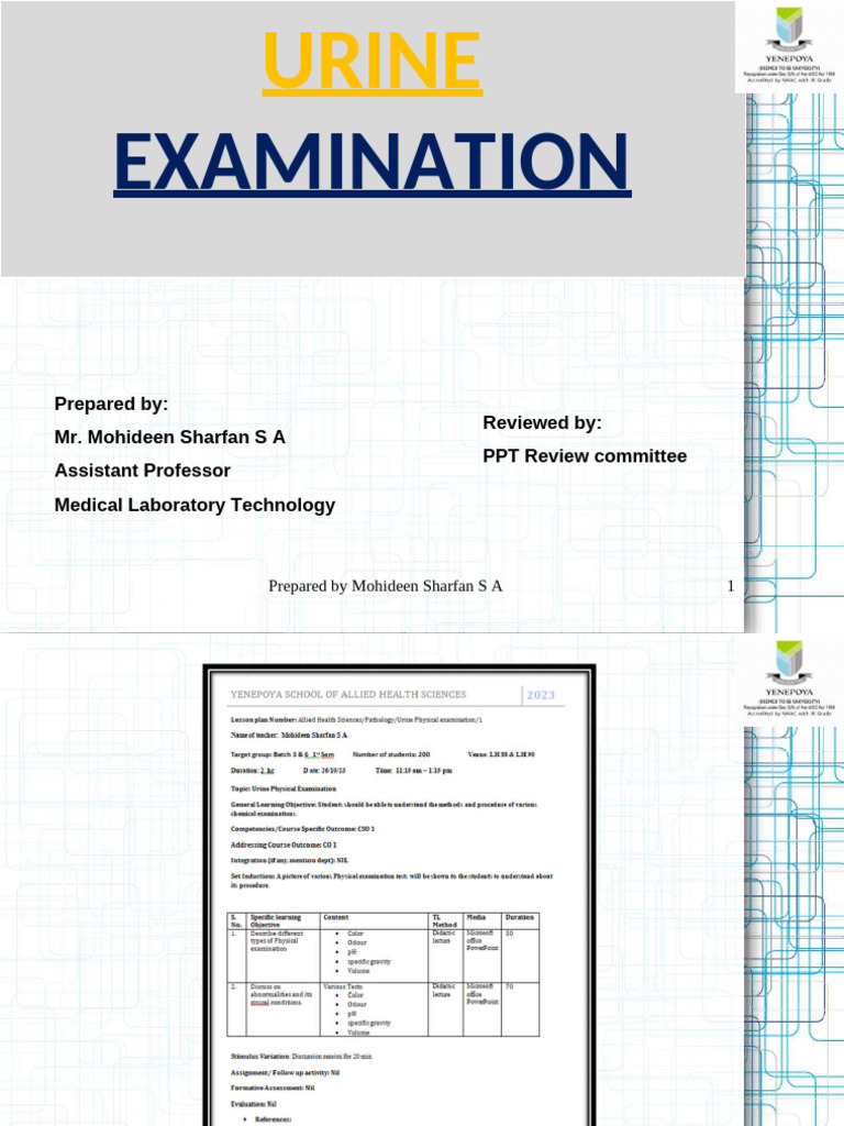 Urine Physical Examination | PDF | Urine | Medical Specialties