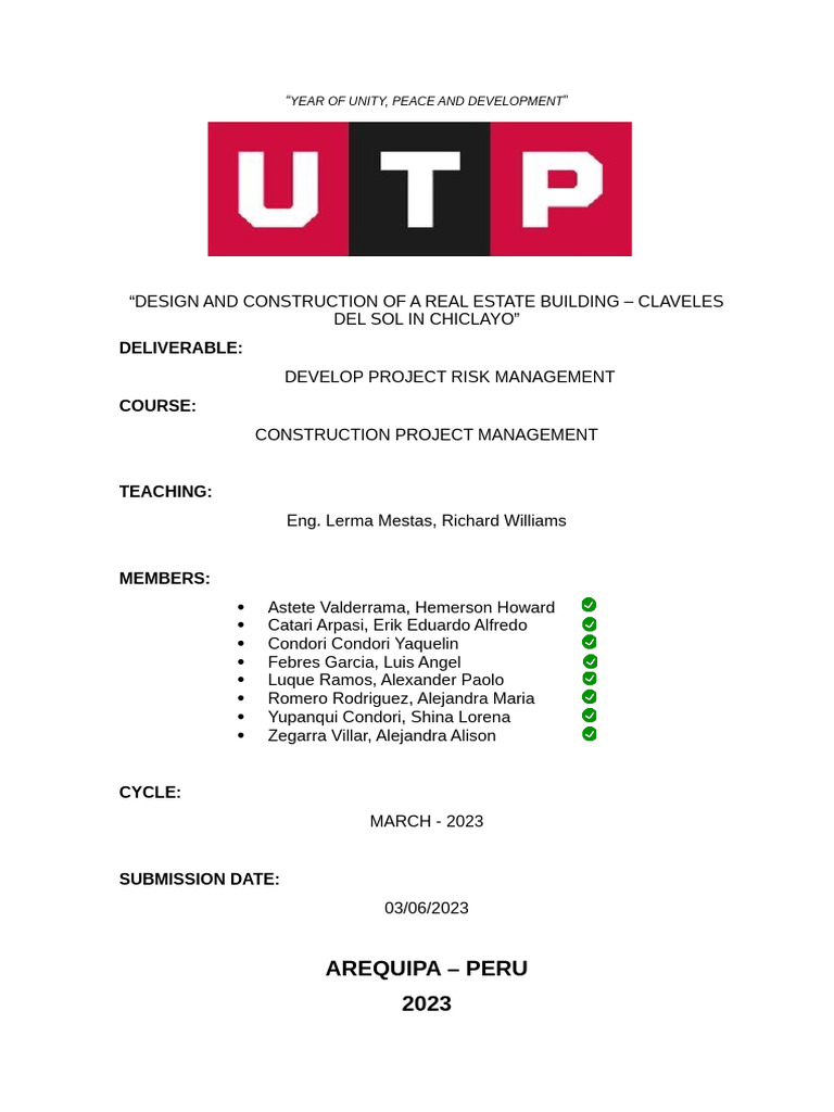 Risk Management for Claveles del Sol Project | PDF | Risk | Risk Management