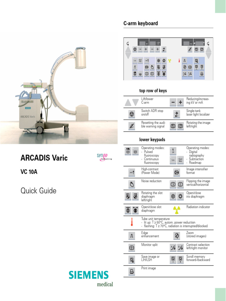 ARCADIS Varic Quick User Guide | PDF | Window (Computing) | Menu ...