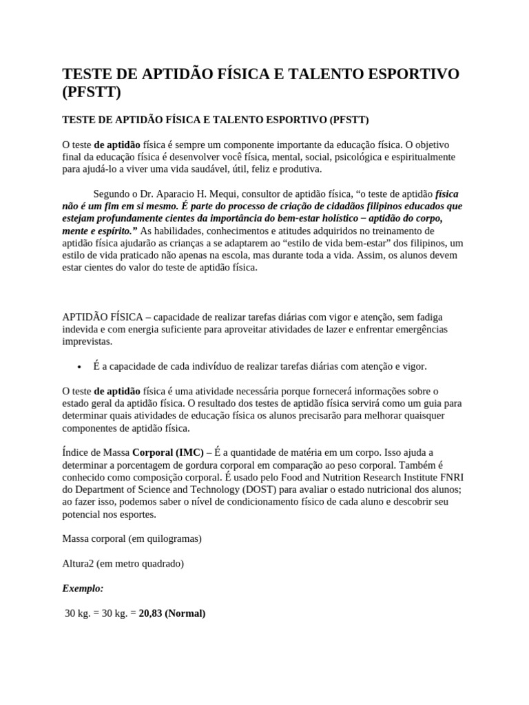 TESTE_DE_TALENTO_DE_FITNESS_FÍSICO_E_ESPORTES | PDF | Flexibilidade ...