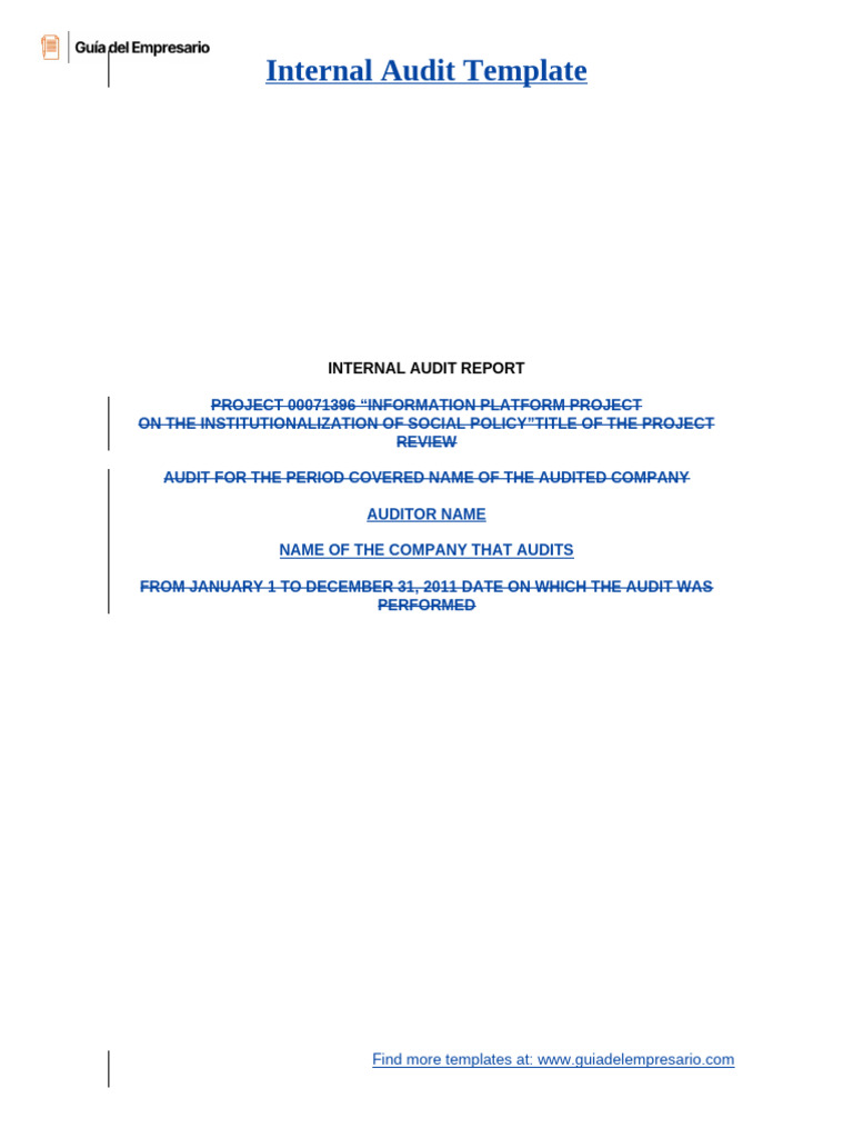 Internal audit report in Word | PDF | Audit | Internal Control