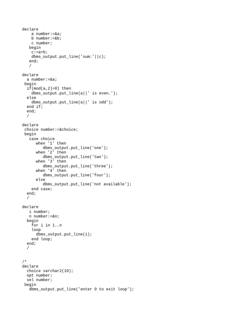 PL SQL (DBMS) E2-S1 | PDF