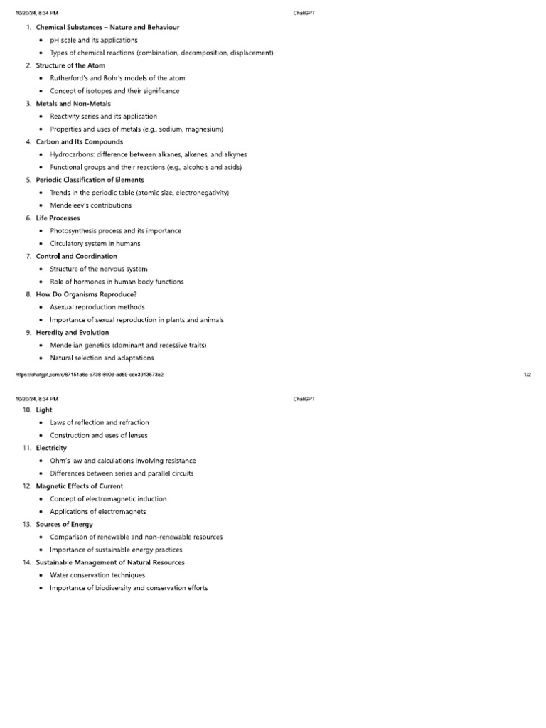 Science X Cbse Marking Theme | PDF