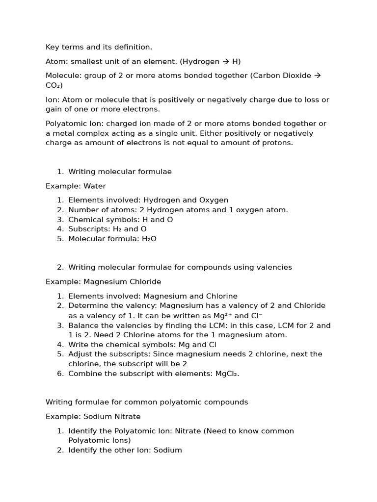 Year 9 Chemistry Notes | PDF