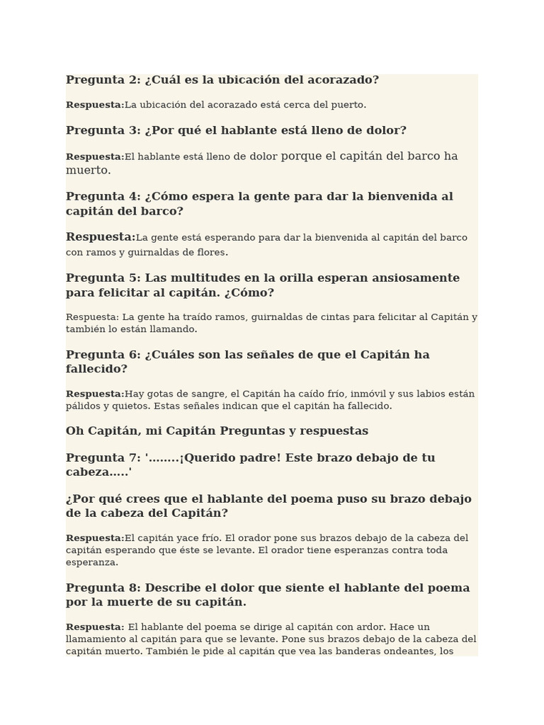 Análisis del poema "Oh Capitán, mi Capitán" | PDF | Guerra civil ...
