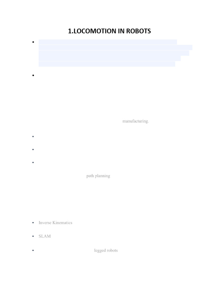 Unit 1 Locomotion in Robots | PDF | Animal Locomotion | Robotics