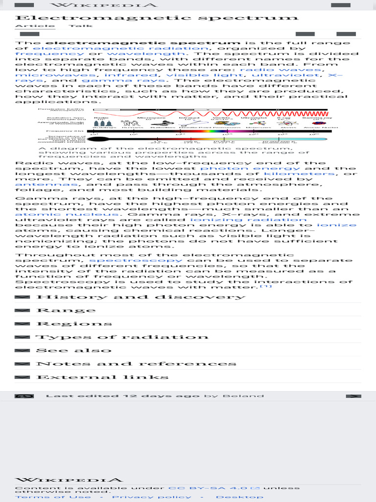 Electromagnetic Spectrum - Wikipedia | PDF