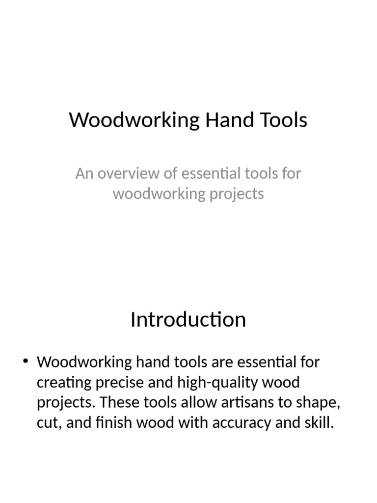 Essential Woodworking Hand Tools Guide | PDF