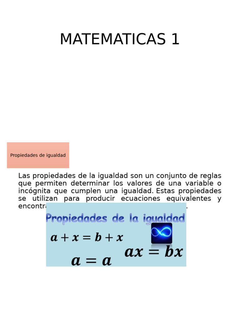 Propiedades de la Igualdad en Matemáticas | PDF
