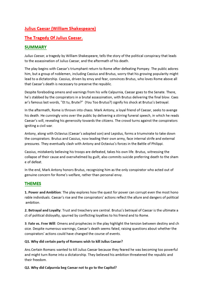 English.summative Assessment | PDF | Mark Antony | Julius Caesar