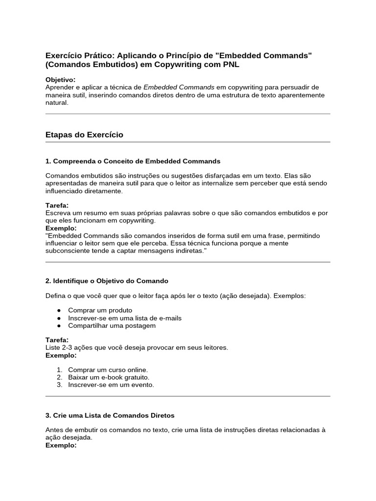 Exercício Prático - Aplicando o Princípio de - Embedded Commands ...