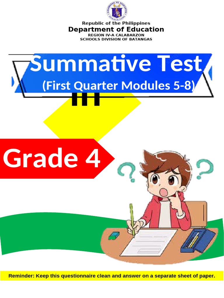 2nd Summative Test First Quarter | PDF