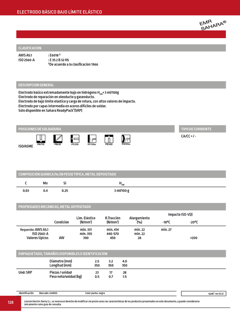 Ficha Técnica - Soldadura 6018 | PDF | Soldadura | Construcción