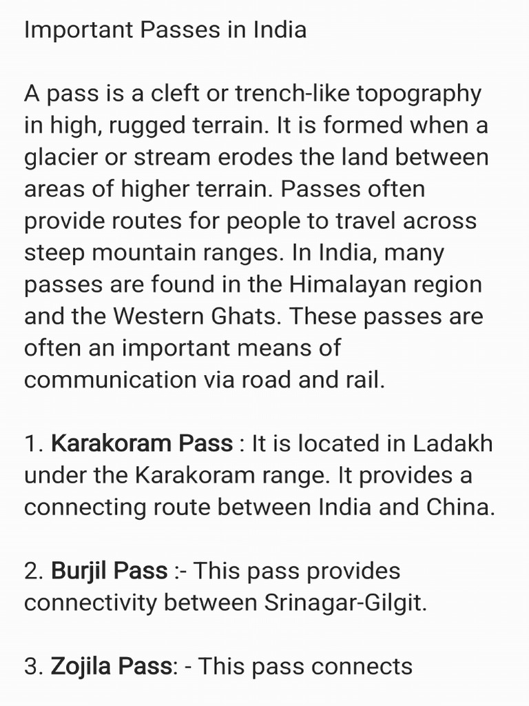 Passes of India | PDF