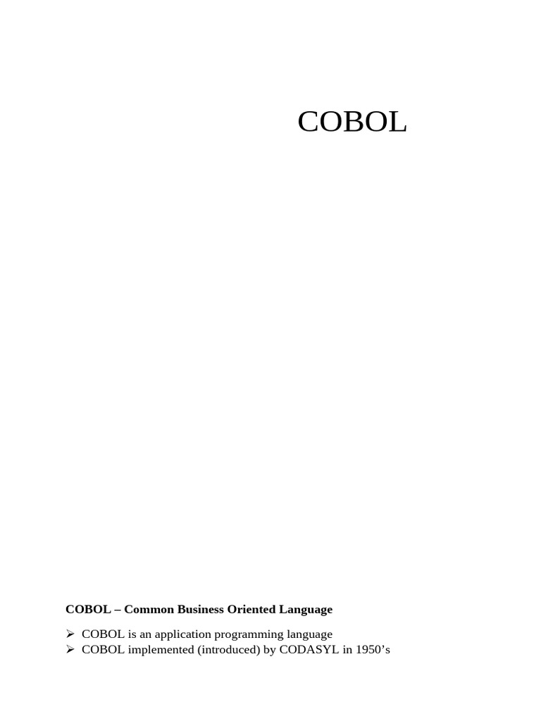 COBOL | PDF | Computer Programming | Scope (Computer Science)