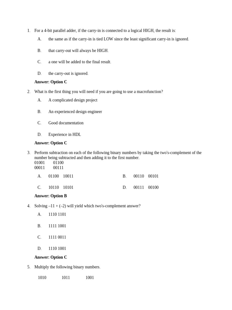 Digital Arithmetic Operations and Circuits | PDF | Subtraction | Numbers