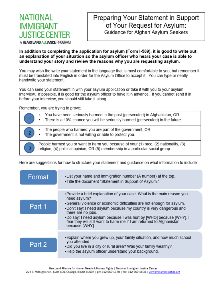 Preparing Your Asylum Statement - FINAL | PDF | Right Of Asylum ...