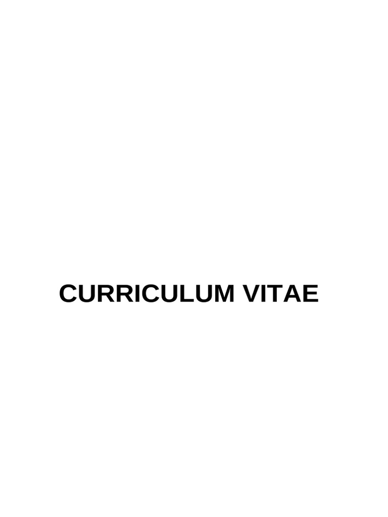 Curriculum Vitae | PDF