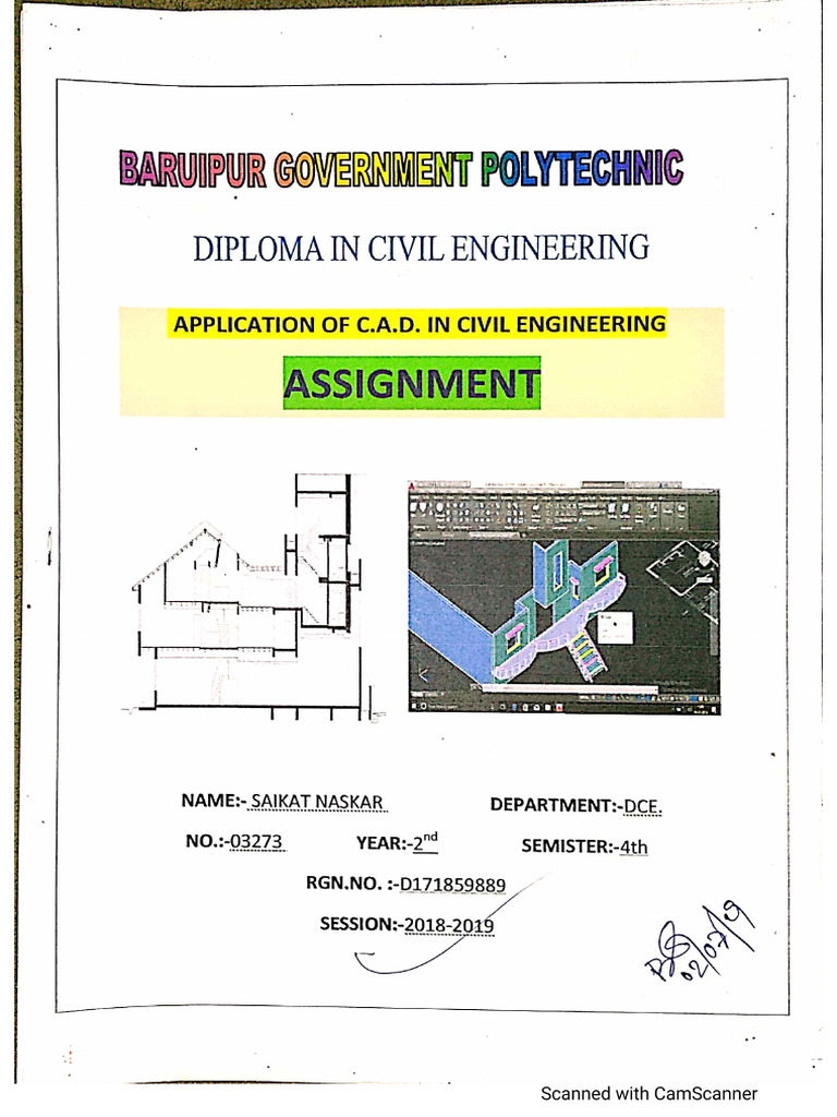 Application of C.A.D in Civil Engineering @saikat | PDF