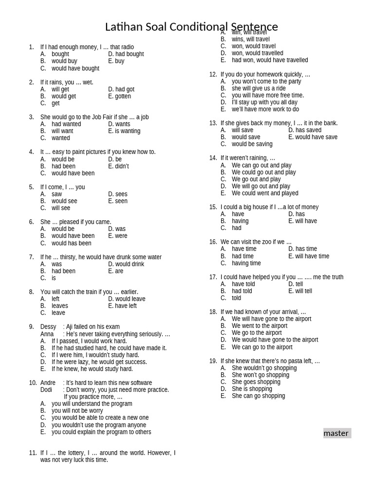 Latihan Conditional Pdf