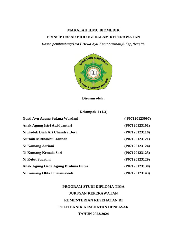 Biomedik Prinsip Biologi | PDF