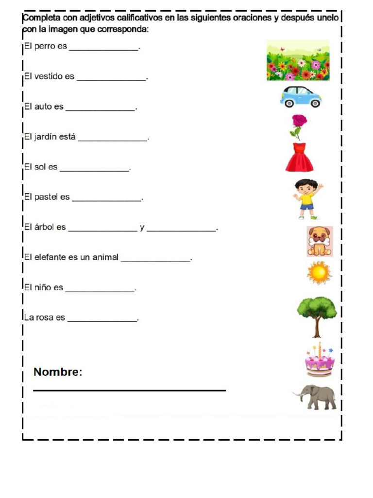 Práctica adjetivos | PDF
