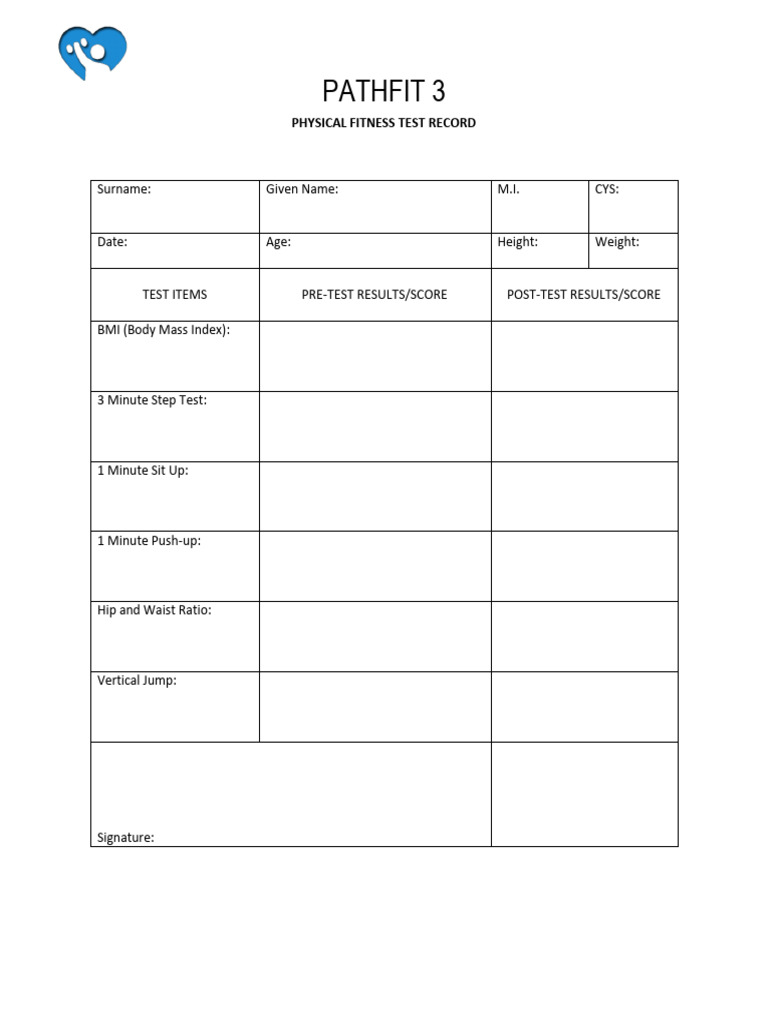 PHYSICAL-FITNESS-ASSMNT-FORM-PATHFit-3 | PDF