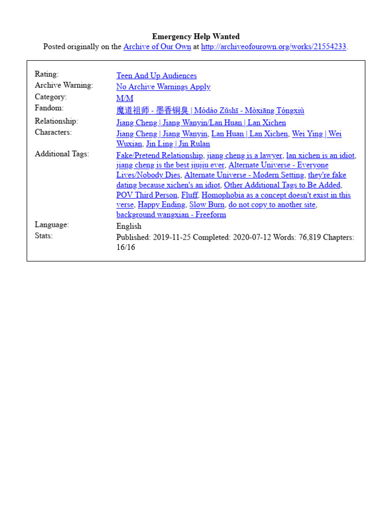 Emergency Help Wanted | PDF