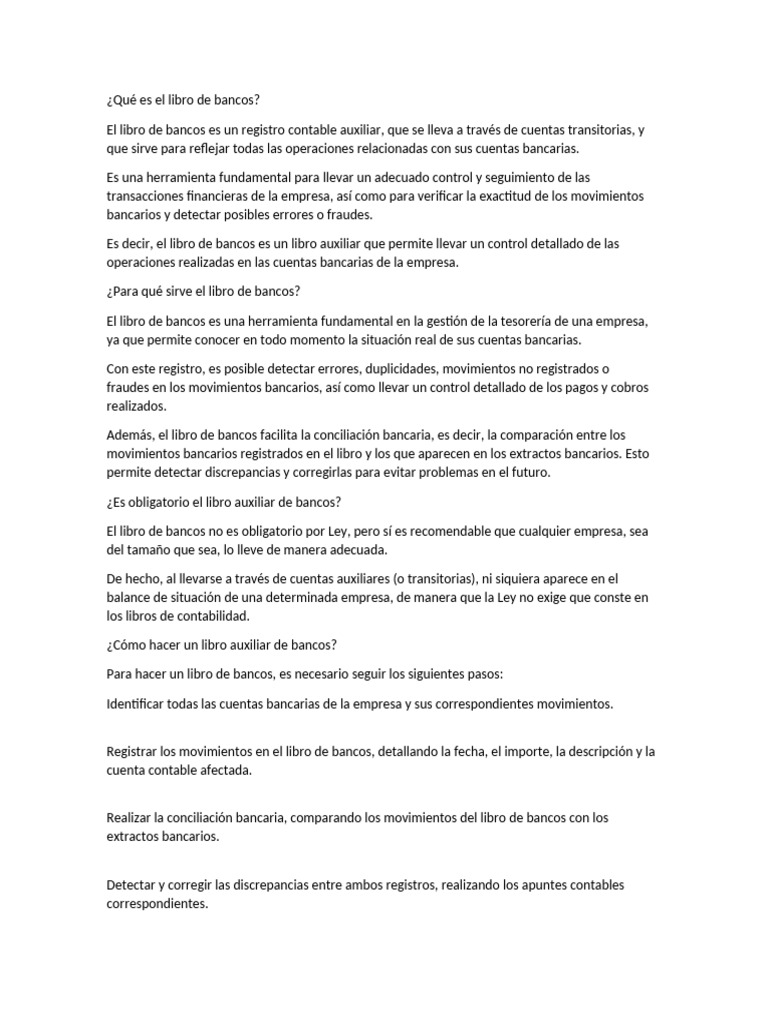 Guía del Libro de Bancos en Contabilidad | PDF | Contabilidad | Bancos