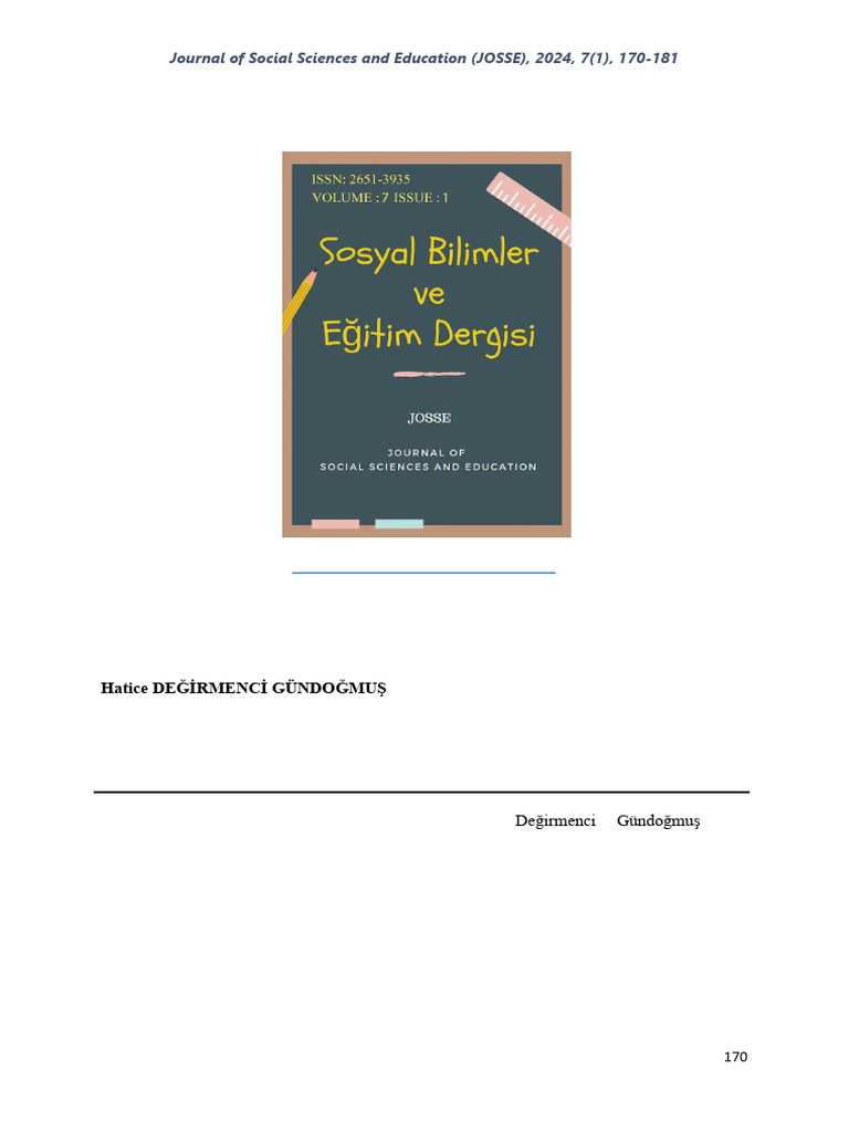 10.53047-josse.1474404-3888798 | PDF | Child Development | Behavioural Sciences