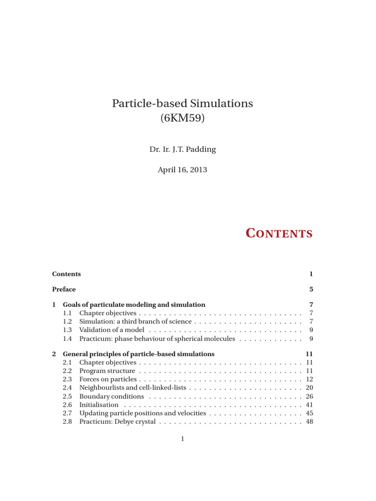 Particle Based Simulations Padding Small | PDF | Force | Particle