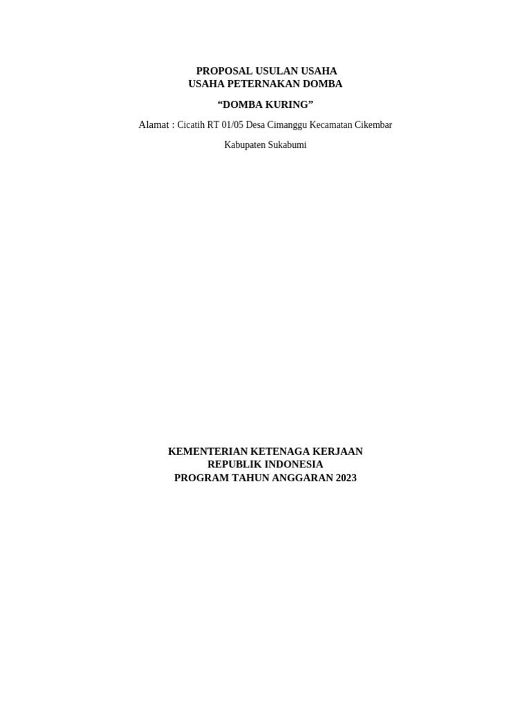 Proposal Domba Kuring | PDF