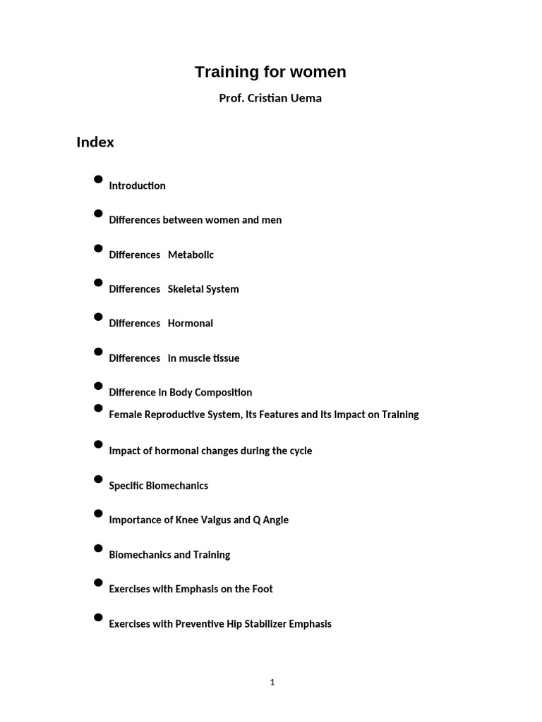 Training for women | PDF | Skeletal Muscle | Endocrine System