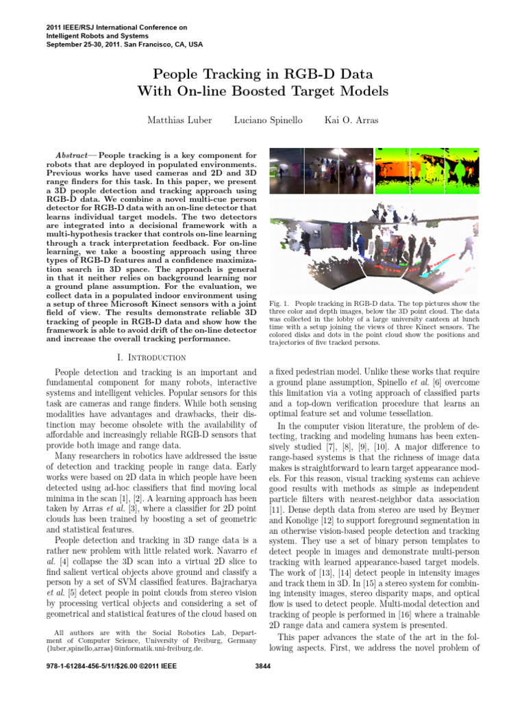 People Tracking In Rgb D Data With On Line Boosted Target Models Pdf