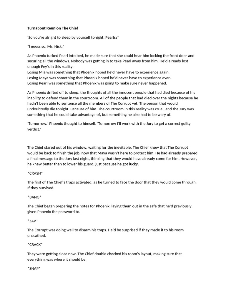 Turnabout Reunion the Chief | PDF