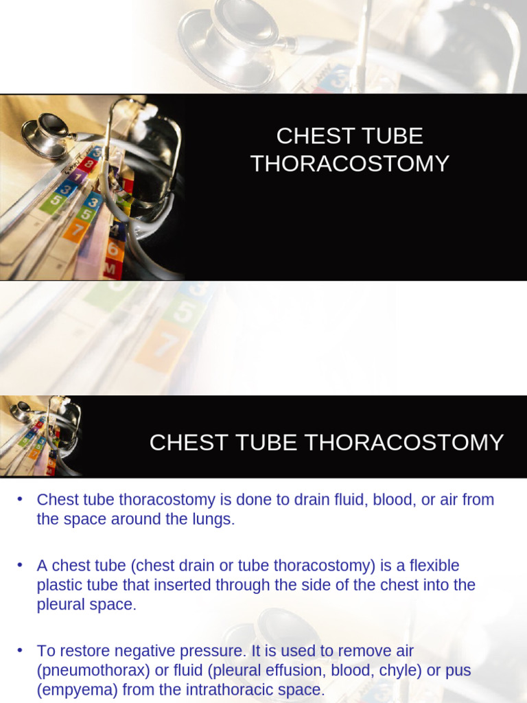 Chest Tube Thoracostomy Guide | PDF | Clinical Medicine | Pulmonology