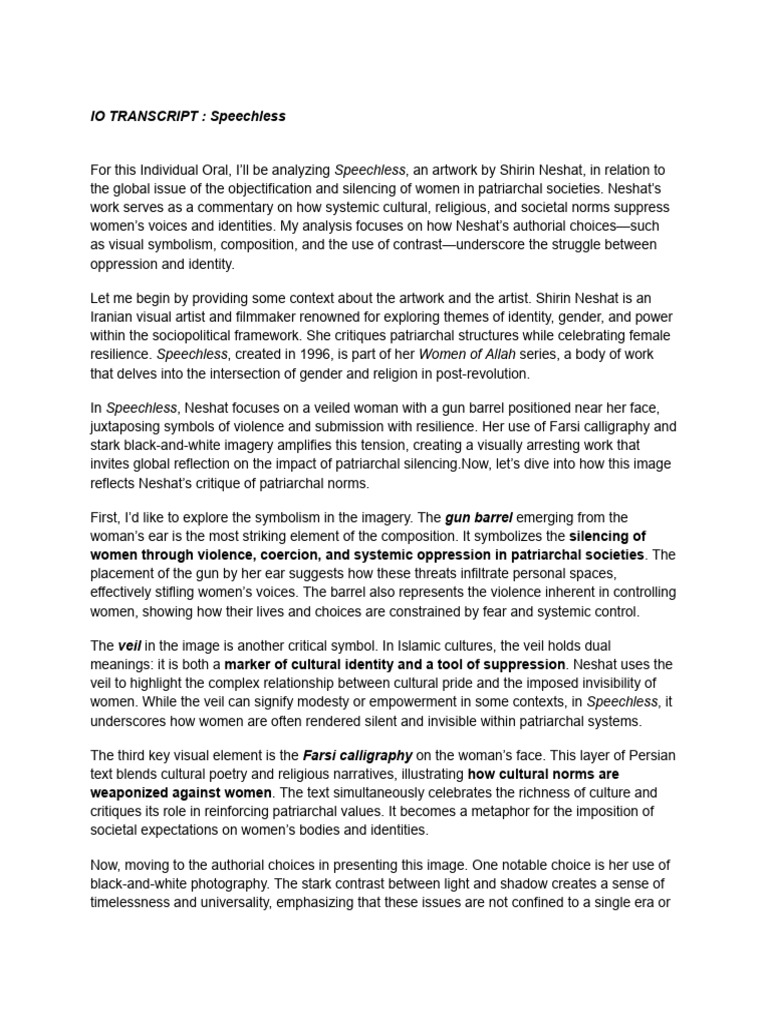 IO TRANSCRIPT _ | PDF | Patriarchy | Identity Politics