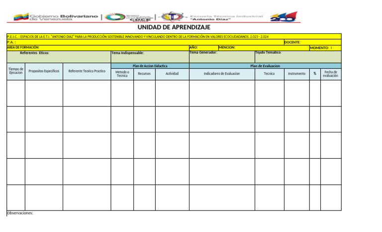 Formato de Unidad de Aprendizaje 2023-2024 | PDF