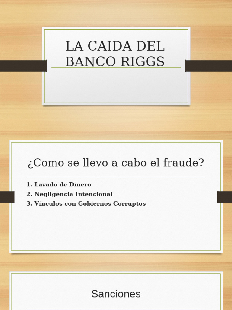 LA CAIDA DEL BANCO RIGGS Expo | PDF