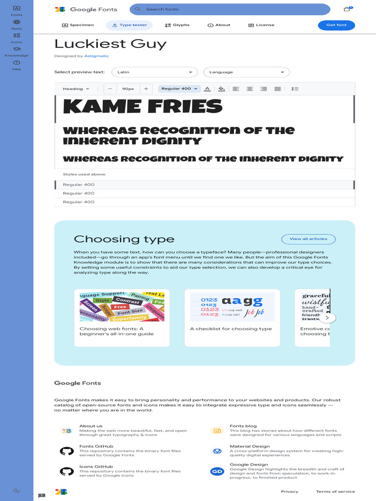 Luckiest Guy - Google Fonts | PDF | Typefaces | Graphic Design