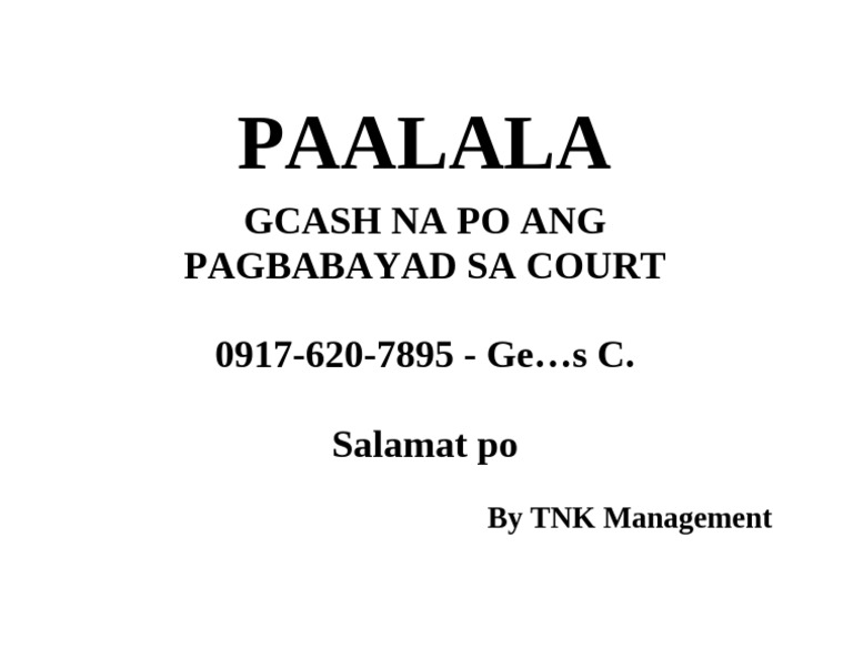 TNK Court Gcash | PDF