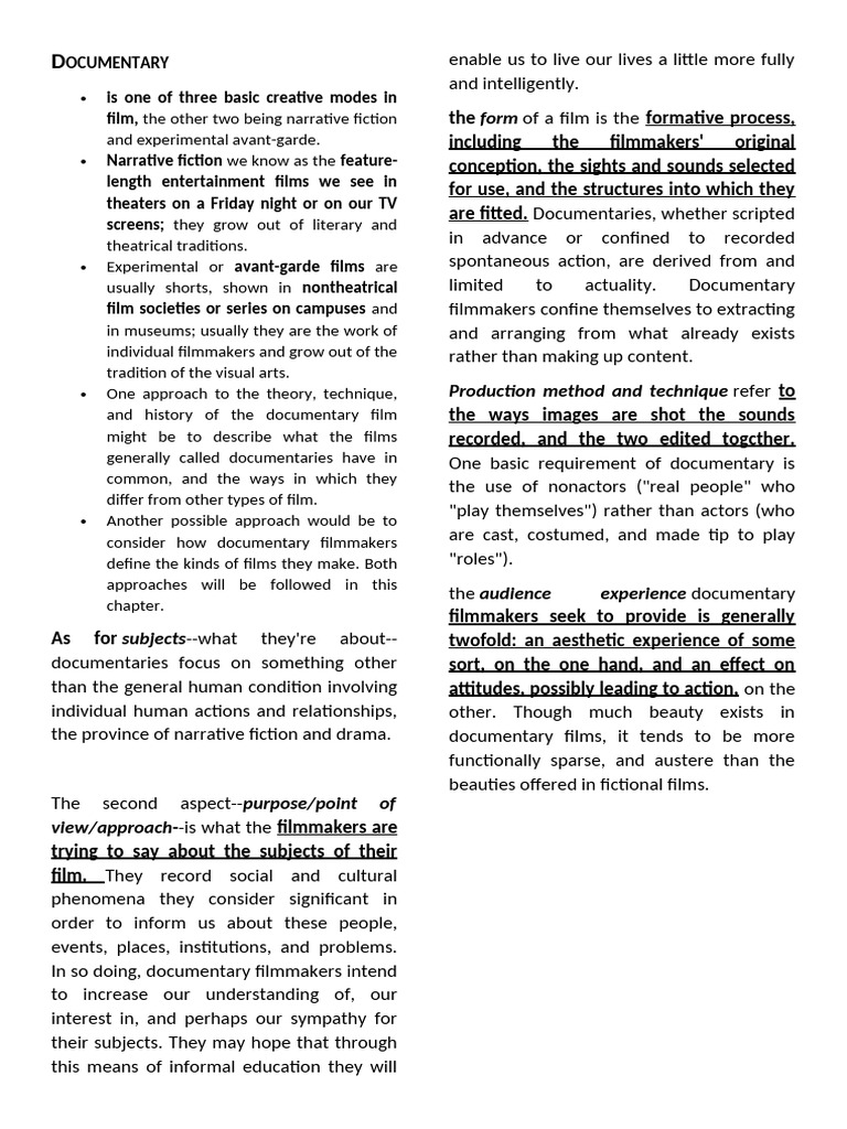 DOCUMENTARY | PDF | Documentary Film | Filmmaking