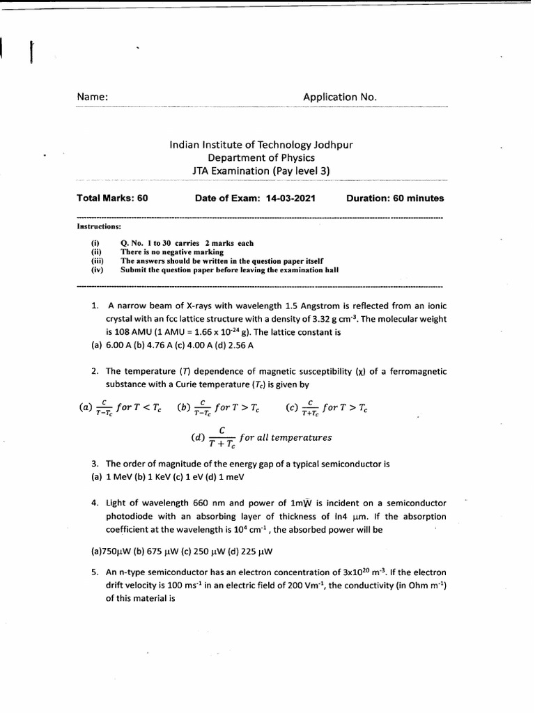 JTA Physics Advt 25 | PDF