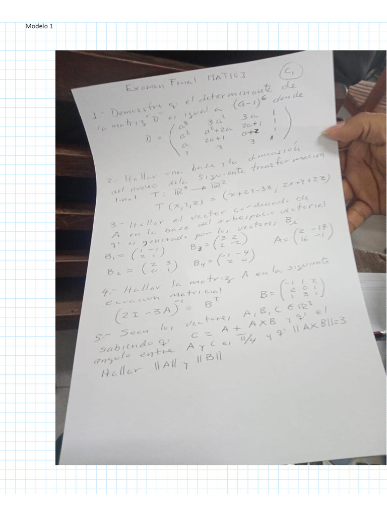Modelos Resueltos Final | PDF | Vector Euclidiano | Espacio vectorial