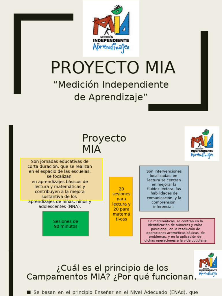 Proyecto Mia | PDF | Evaluación | Aprendizaje