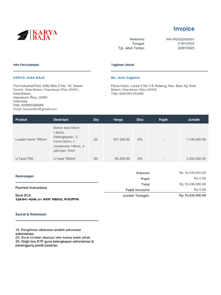 Inv Sal Inv-Po 2025 0037 | PDF