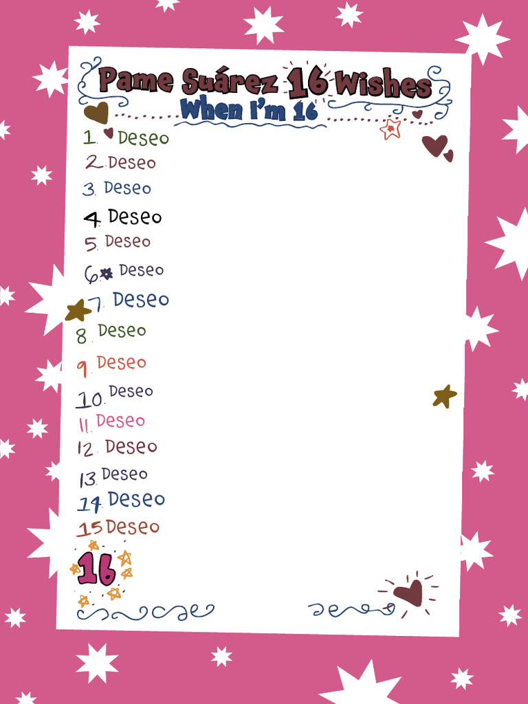 Copia de Plantilla 16 Deseos PDF | PDF